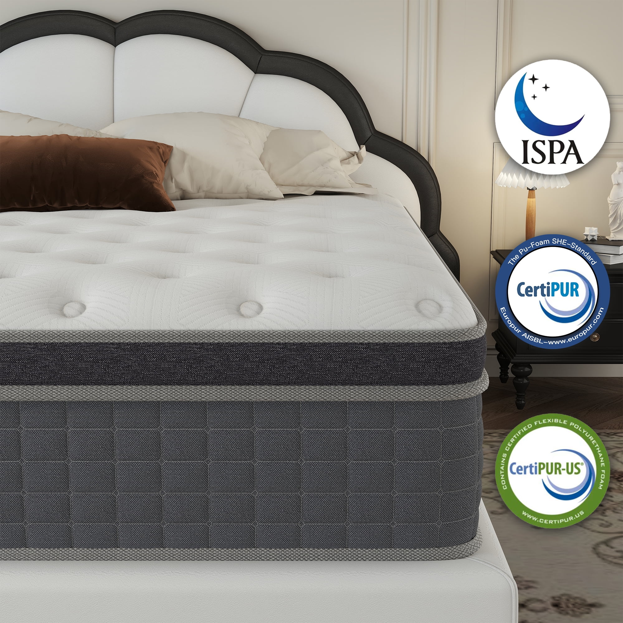 Kviwasha King Mattress in a Box, 12 Inch Hybrid Cooling Gel Memory Foam ...