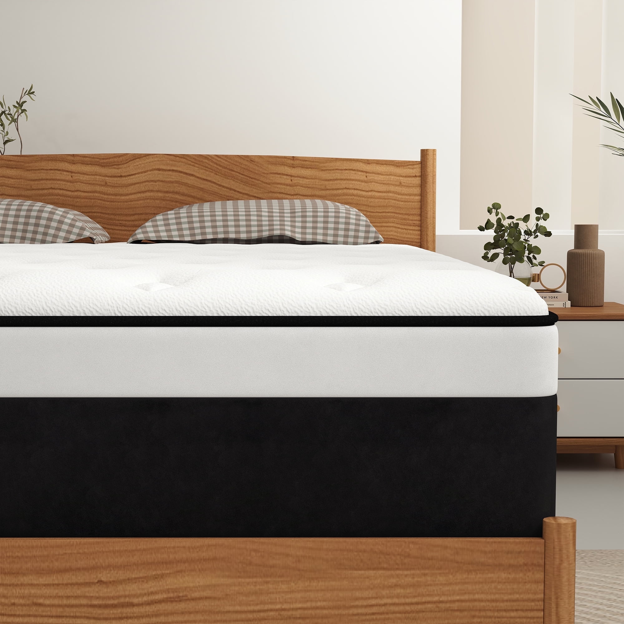 Kviwasha Queen 12 inch Hybrid Memory Foam Mattress in a Box Medium Firm ...