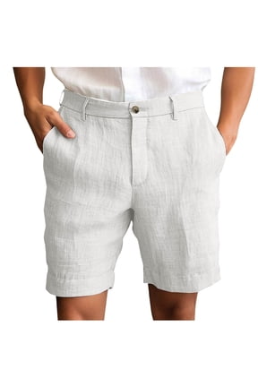 White Linen Shorts Men
