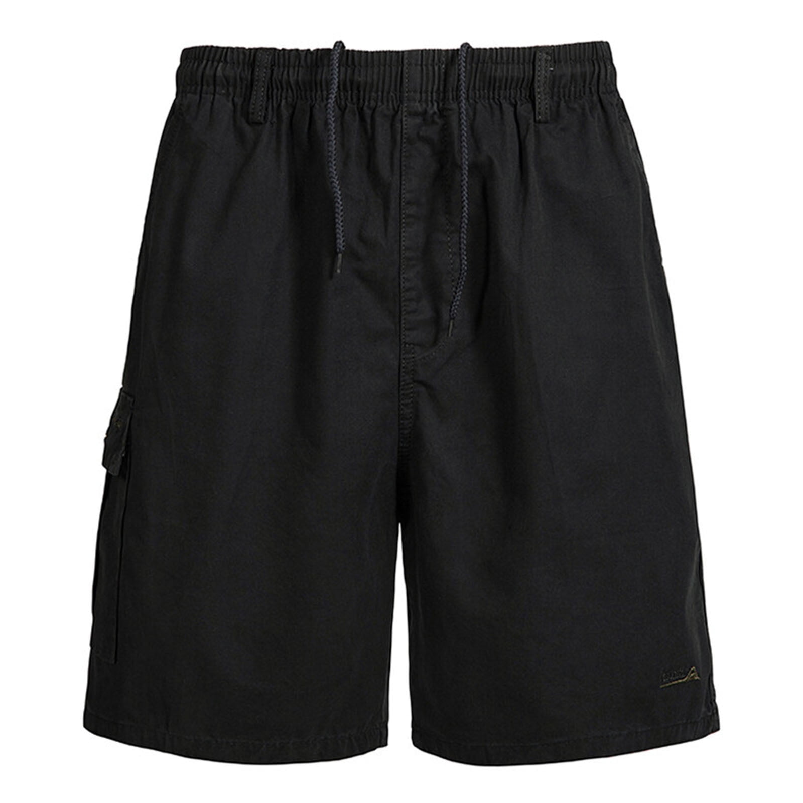 Kvture Mens Twill Cargo Shorts Elastic Waisted Drawstring Work Pants Big And Tall Solid Color ...