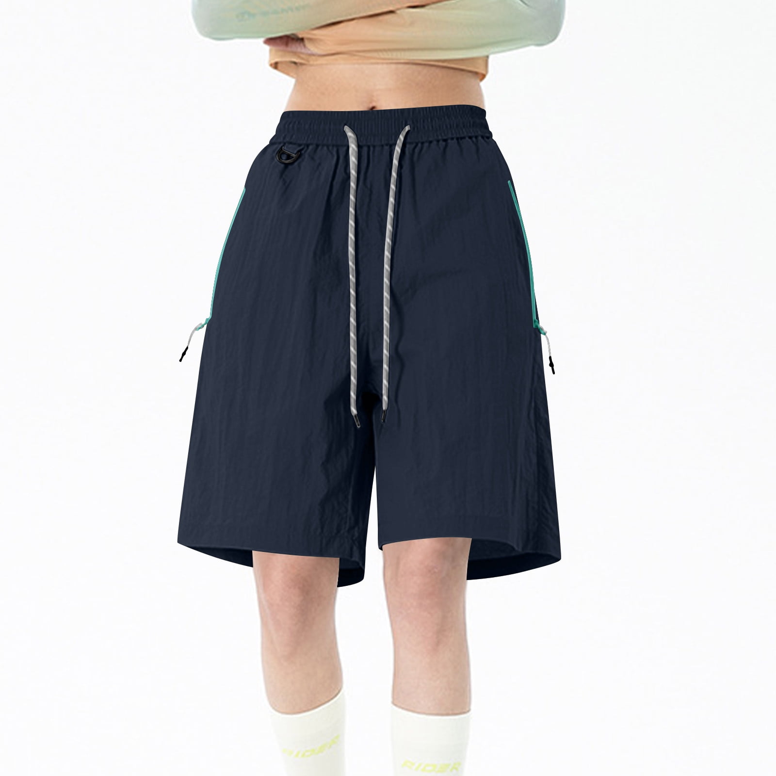 Kvture Plus Size Women Bermuda Cargo Shorts Summer Wide Leg Baggy Quick ...