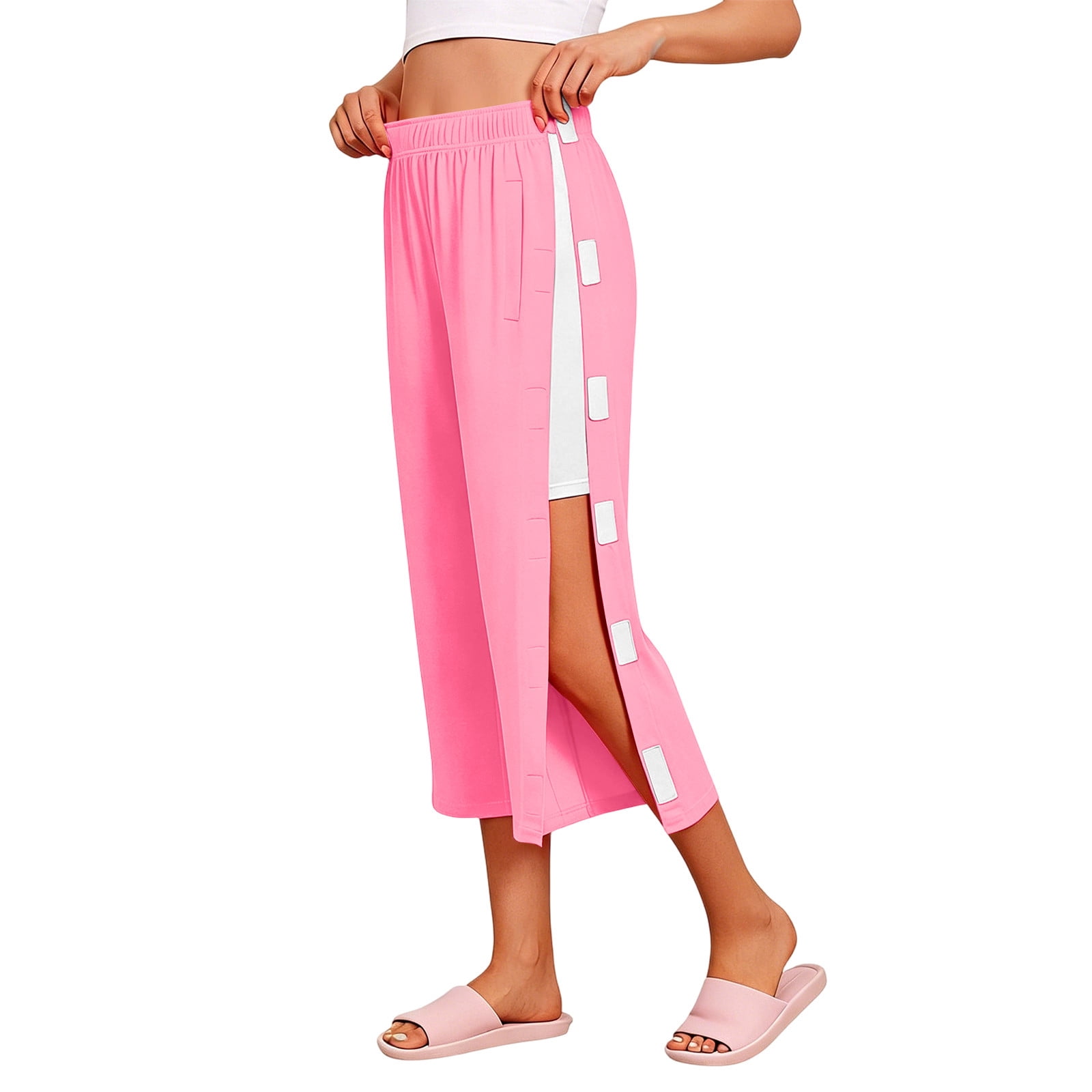 Kvture Tear Away Capri Sweatpants for Women Breakaway Post Surgery ...