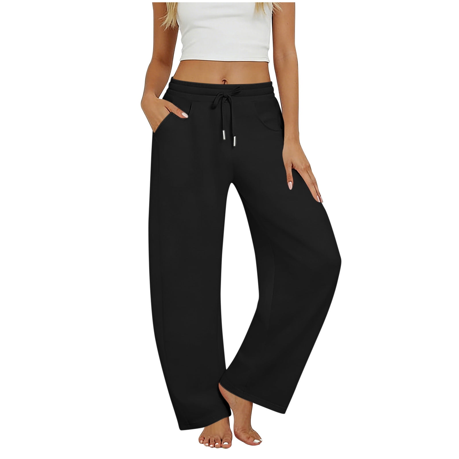 Kvture Women's Wide Leg Sweatpants Summer Baggy Lounge Travel Pants ...