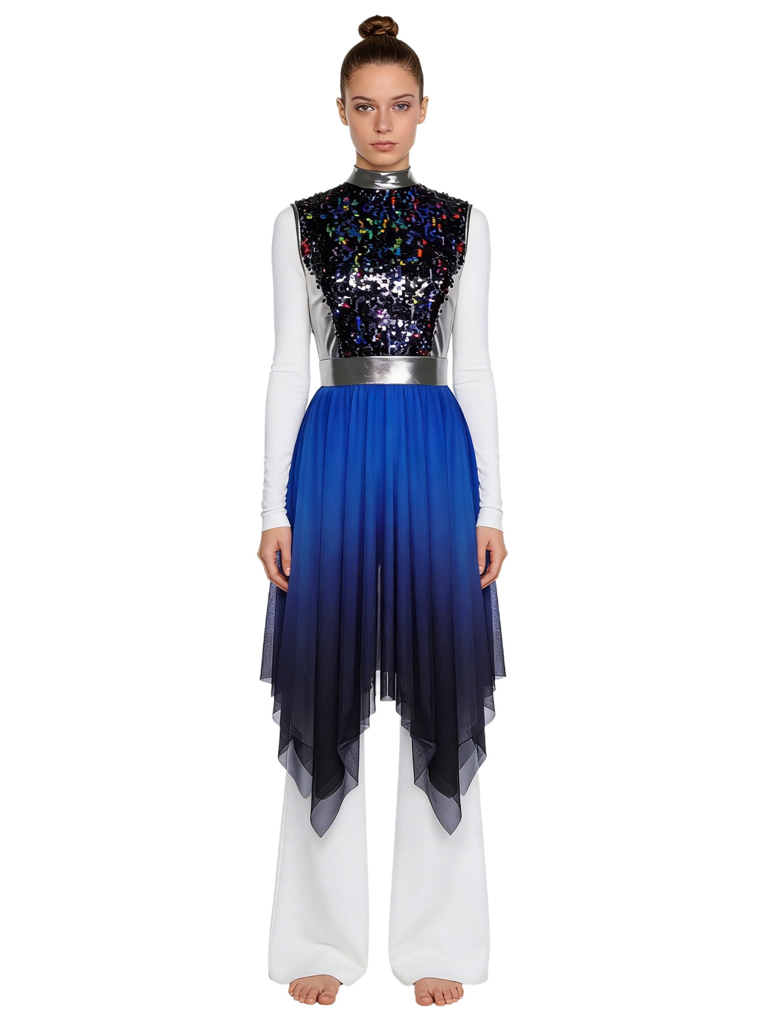 Kvysinly Women Liturgical Praise Dance Dress Sequin Sleeveless Worship ...
