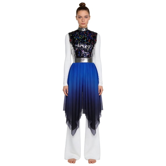 Kvysinly Women Liturgical Praise Dance Dress Sequin Sleeveless Worship ...