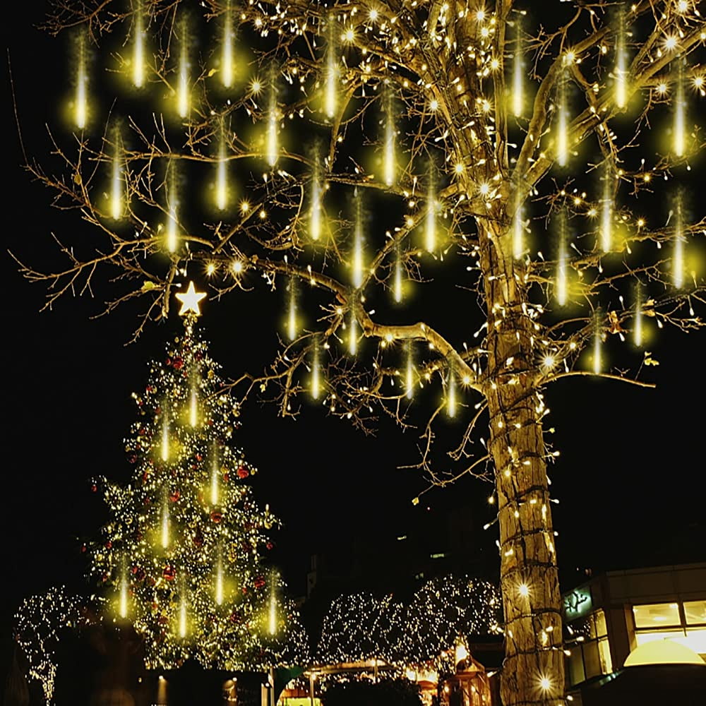 Kwaiffeo LED Meteor Shower Christmas Lights, 12 inch Icicle Lights for ...