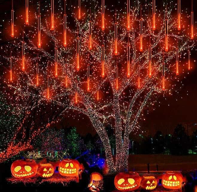 Kwaiffeo Christmas Outdoor, 8 Tubes Meteor Shower Lights LED Snow ...