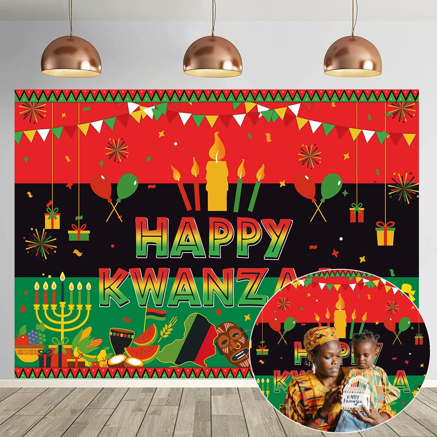 Kwanzaa Banner Backdrop 6x4FT Kwanzaa Party Decoration Background for ...