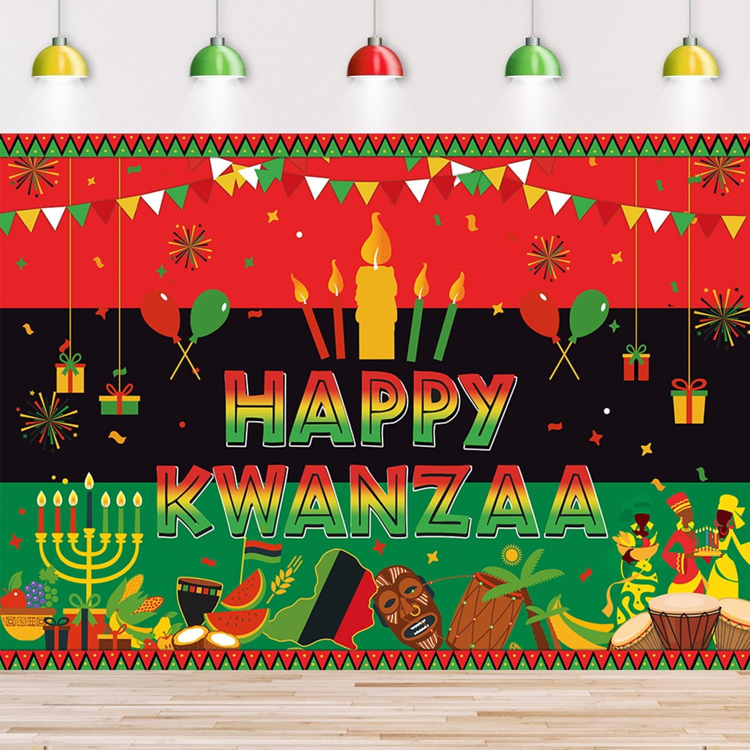 Kwanzaa Banner Backdrop 6x4FT Kwanzaa Party Decoration Background for ...