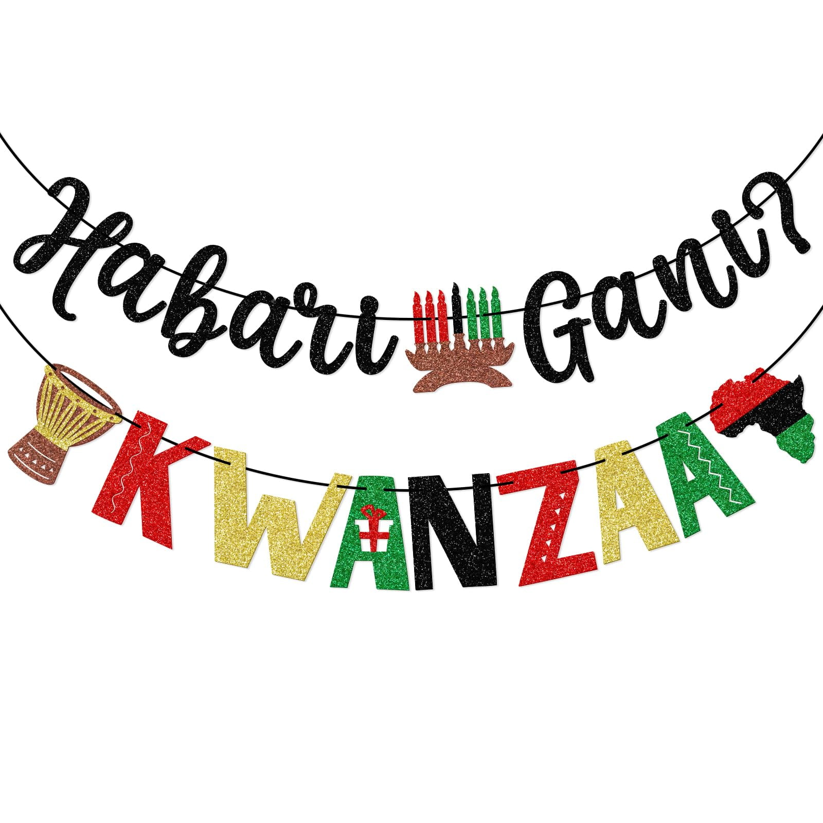 Kwanzaa Banner, Kwanzaa Decorations, Glitter Happy Kwanzaa Banner ...