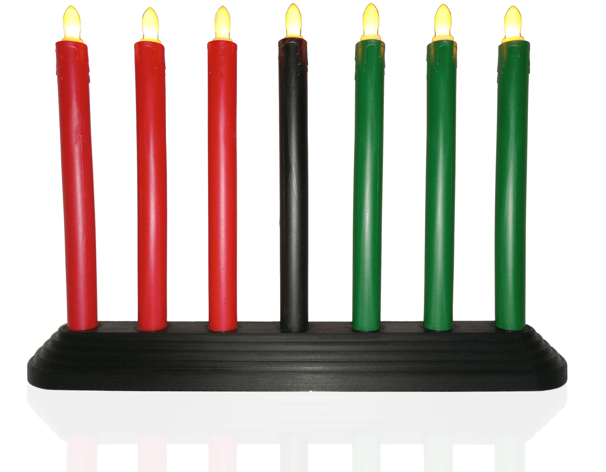 Kwanzaa Kinara Decor Set with Flameless Battery Powered Electronic ...