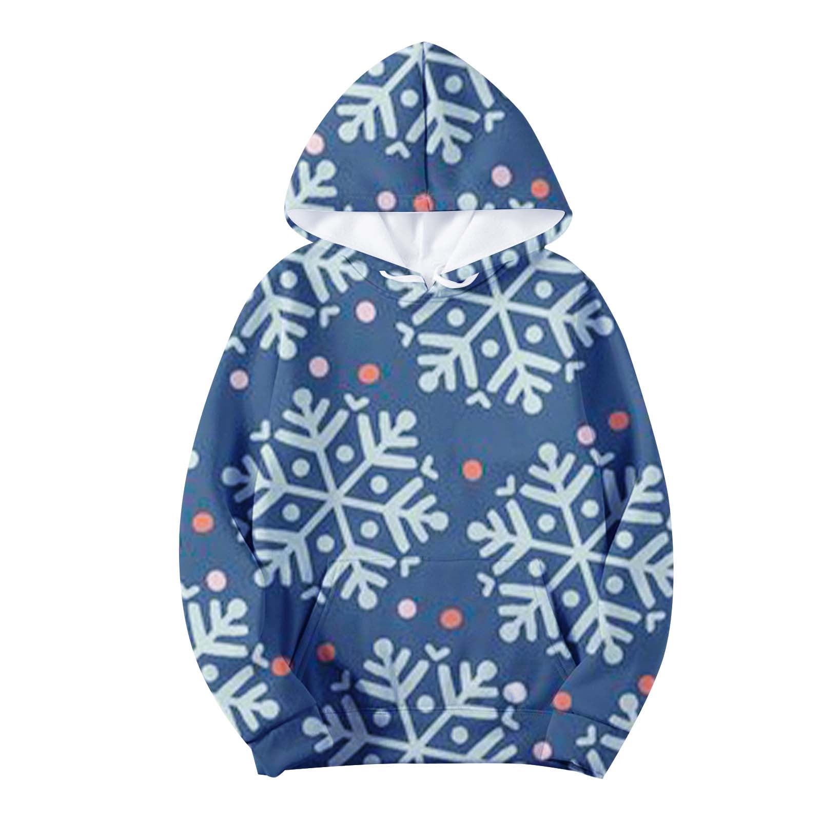 Kwasome Fall Winter Hoodies For Mens Hooded Christmas Snowflake Print ...