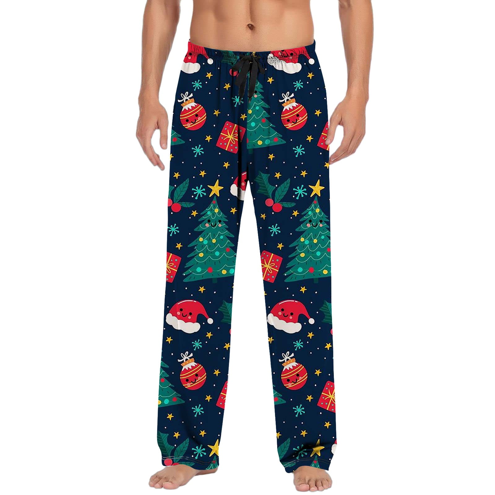 Kwasome Men Pant Christmas Pants Pajama Pants With Drawstring And ...