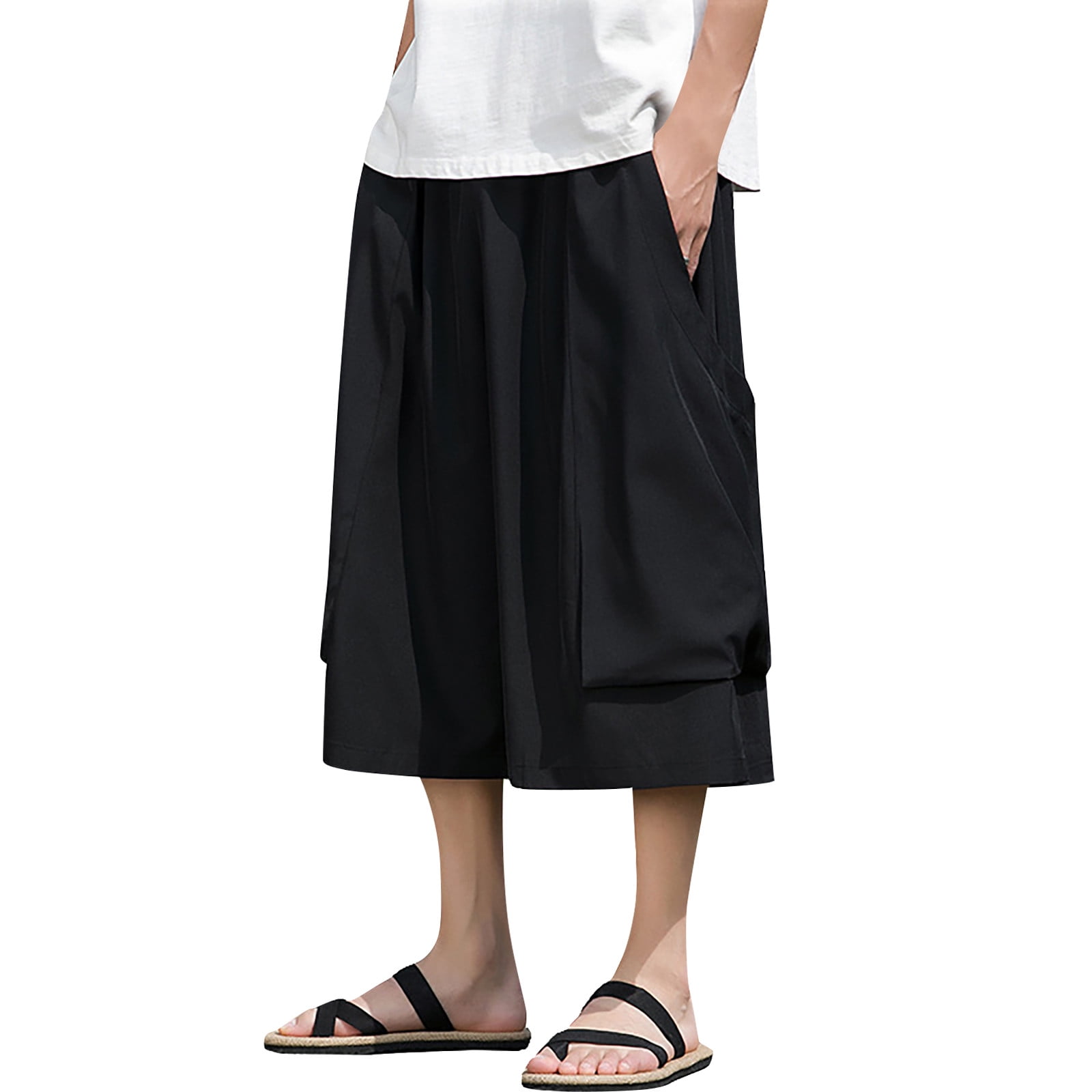 Kwasome Men'S Pants 2024 Slim Straight calf length Pants Summer Pants ...