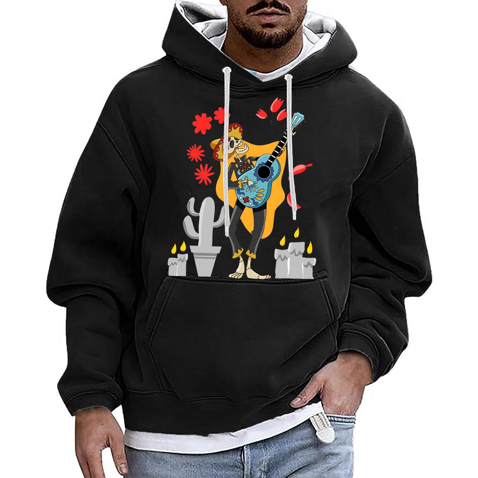 Kwasome Men'S Pullover Hoodies Fall Winter Leisure Carnival Print ...