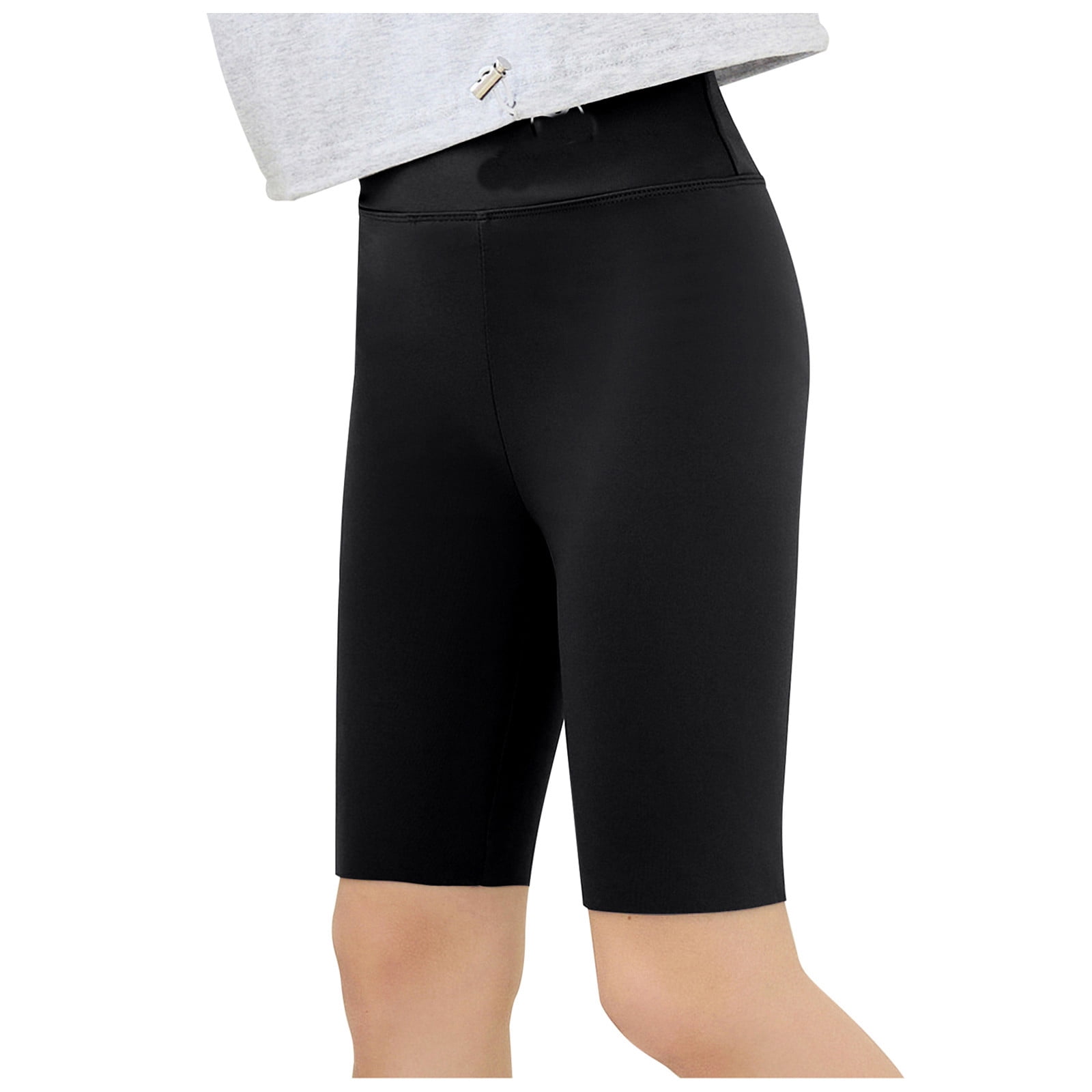 Kwasome Shorts For Girls Summer Knee Length Pure Color High Waisted ...