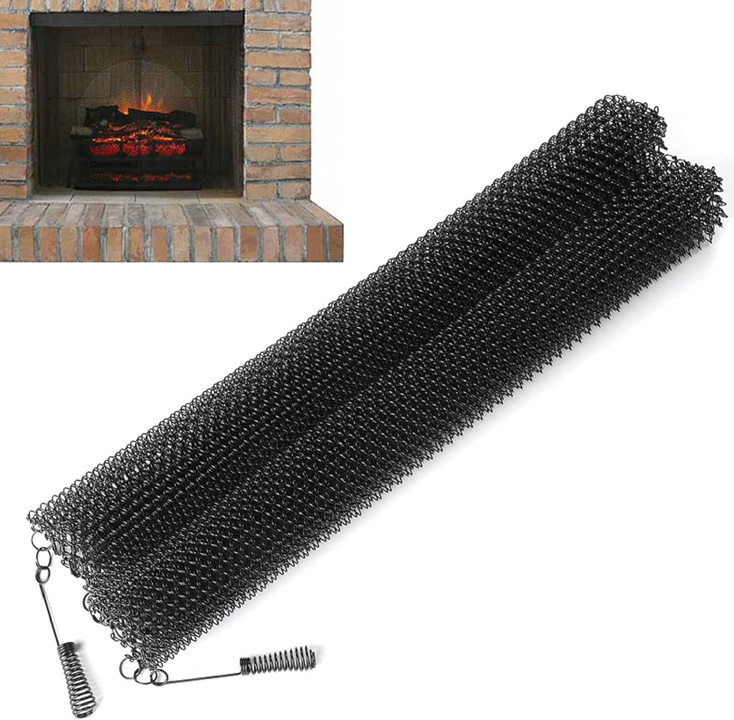 Kweilin 2 Pieces Fireplace Mesh Screen, Heat Resistant Metal Screen ...