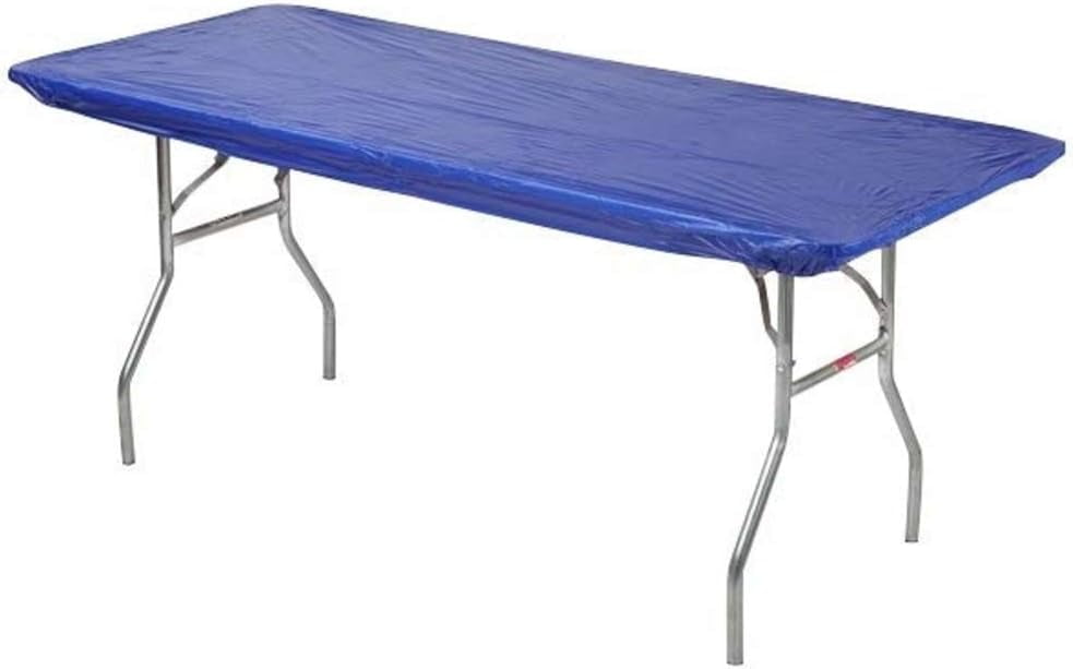 Kwik-Covers 6' x 30" Fitted Plastic Table Covers, 20-Pack, Royal Blue ...