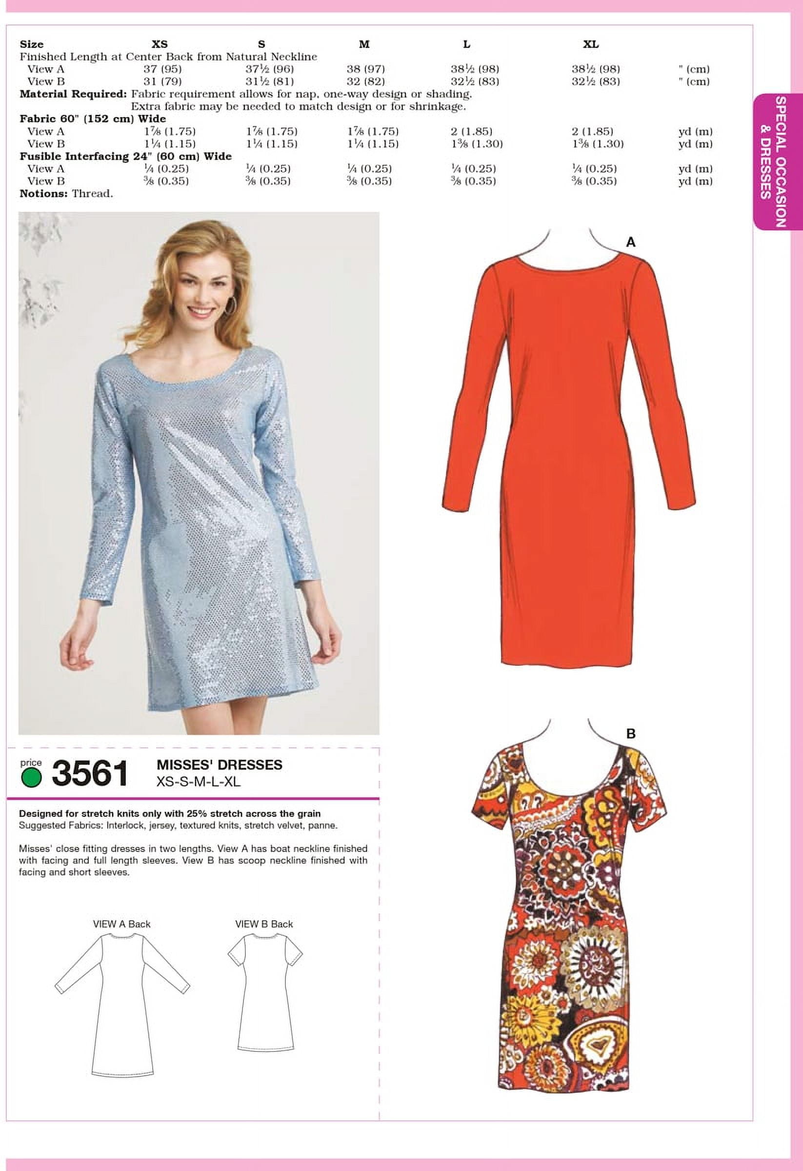 Kwik Sew Pattern Dresses, (XS, S, M, L, XL) - Walmart.com