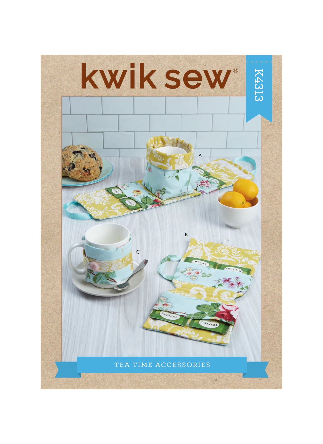 Kwik Sew Sewing Pattern 4313 - Tea Accessories Mug Case, Tea Bag Case ...