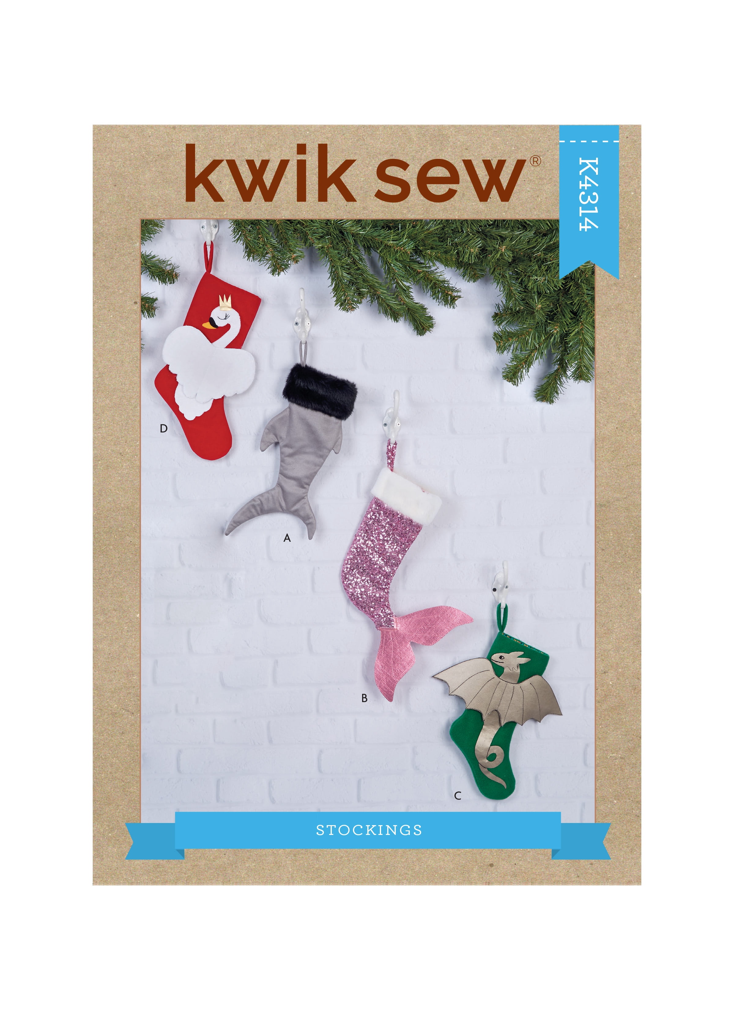 Kwik Sew Sewing Pattern 4314 - Christmas Holiday Stockings, Size: OS ...