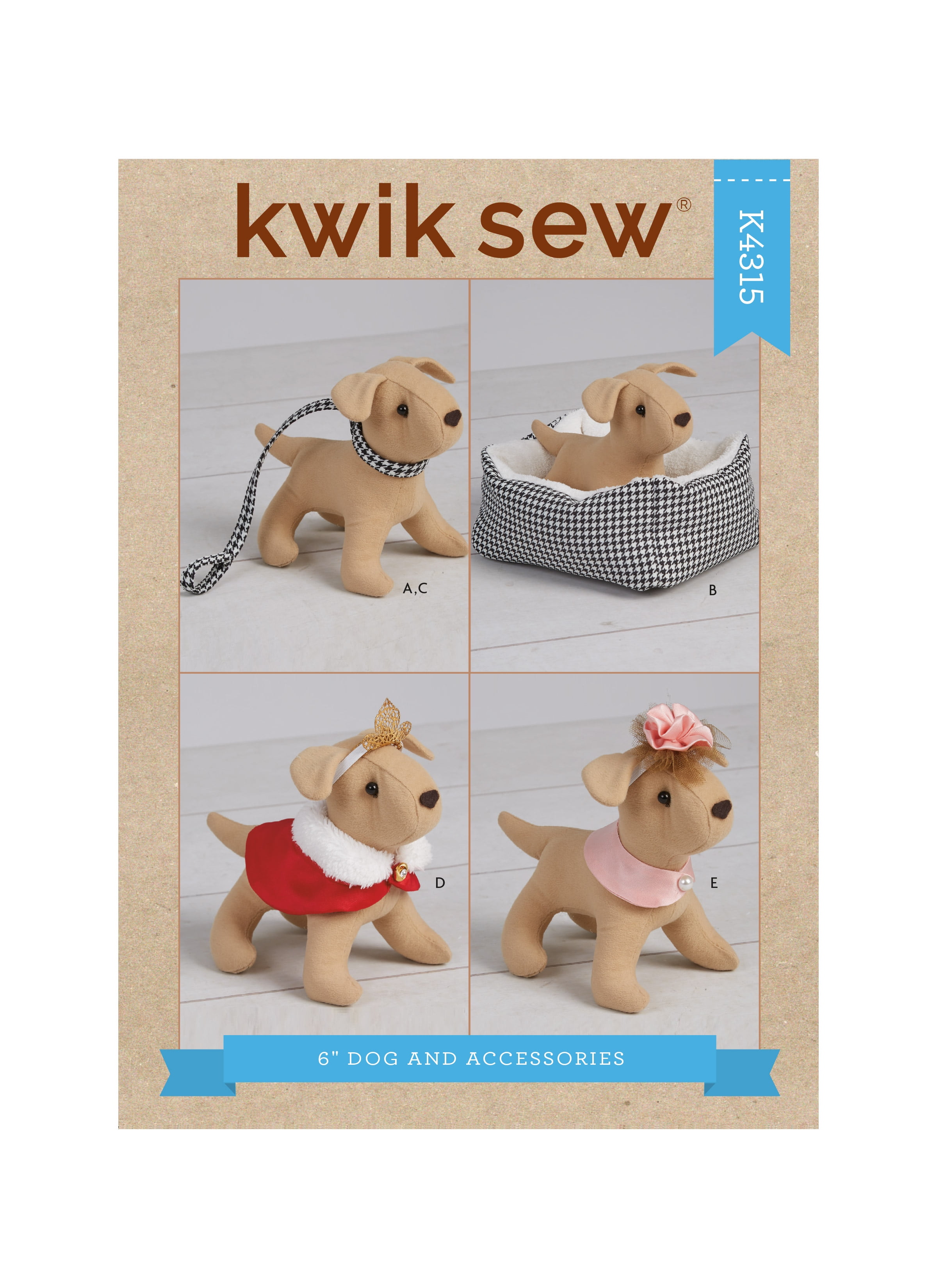 Kwik Sew Sewing Pattern 4315 - Soft 6" Dog and Accessories for 19" Doll ...