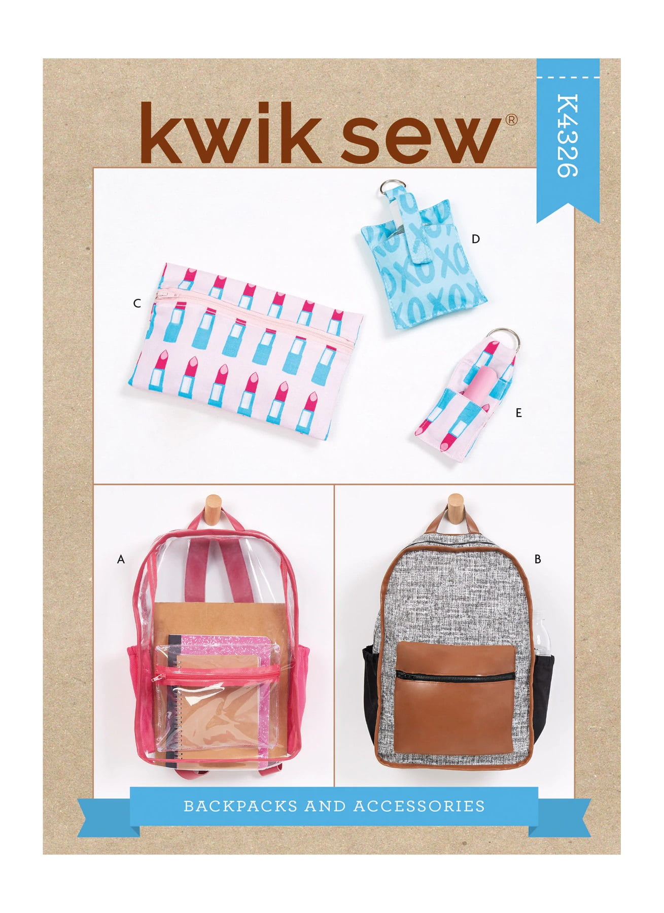 Kwik Sew Sewing Pattern 4326 - Backpacks & Accessories, Size: OS (One ...