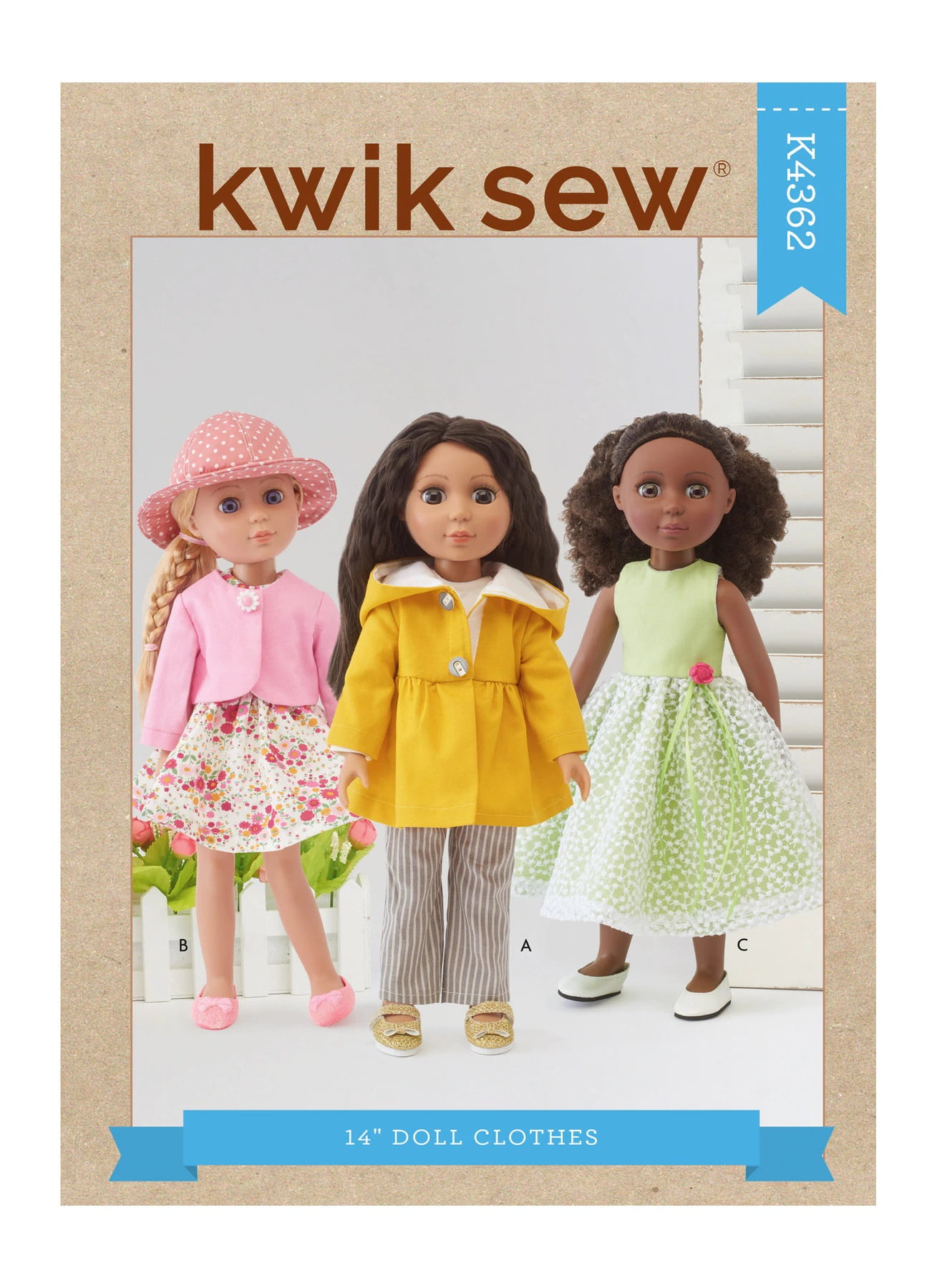 Kwik Sew Sewing Pattern 4362 - 14" Doll Clothes, Size: OS (One Size ...