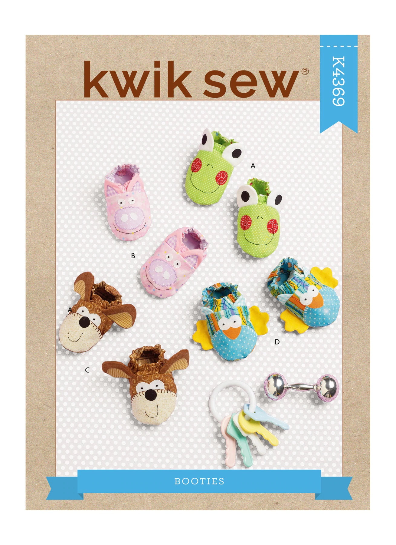 Kwik Sew Sewing Pattern 4369 - Booties , Size: A (S-M-L-XL) - Walmart.com