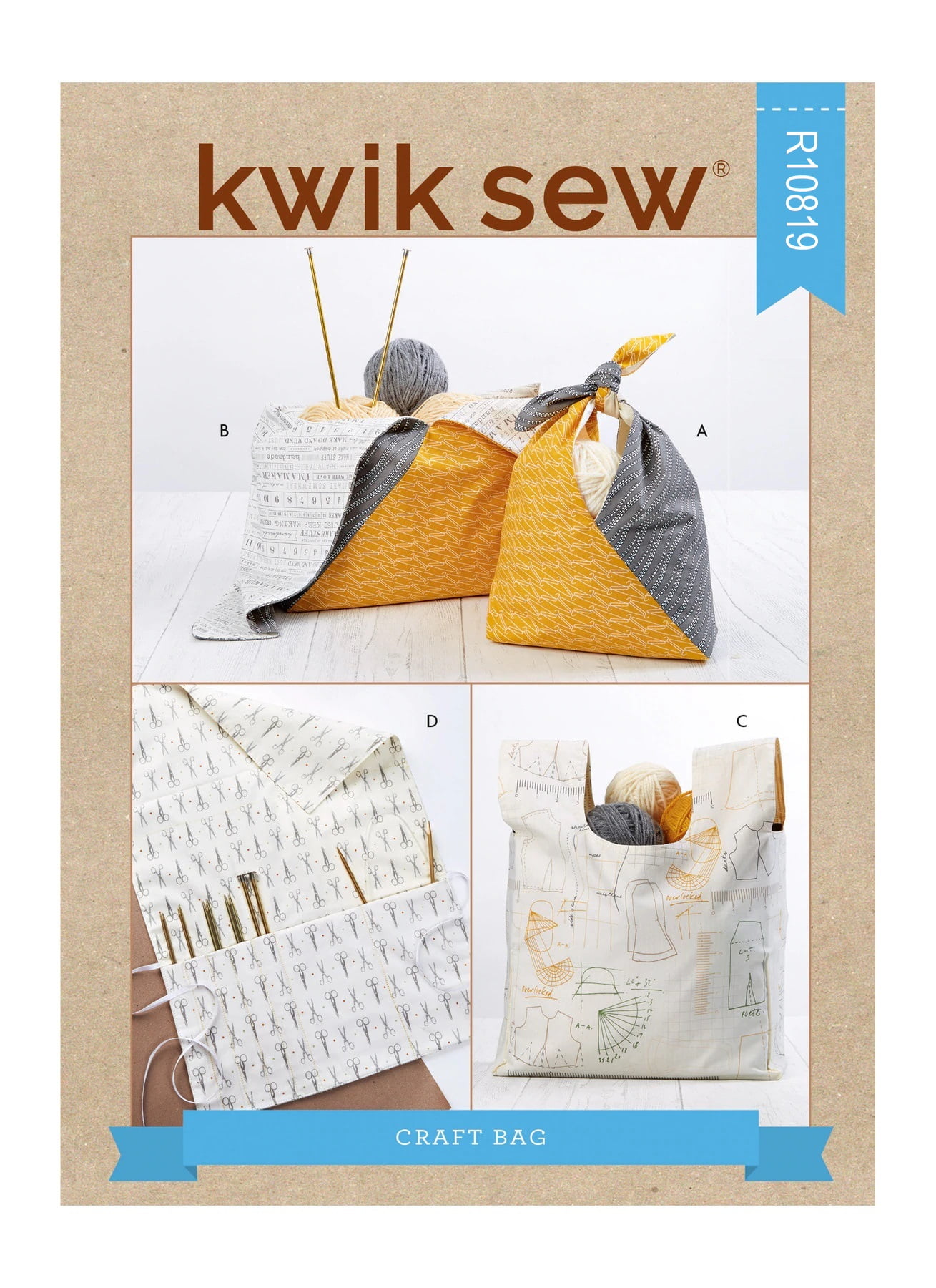 Kwik Sew Sewing Pattern R10819 (4320) - Craft Bag, Size: OS (One Size ...