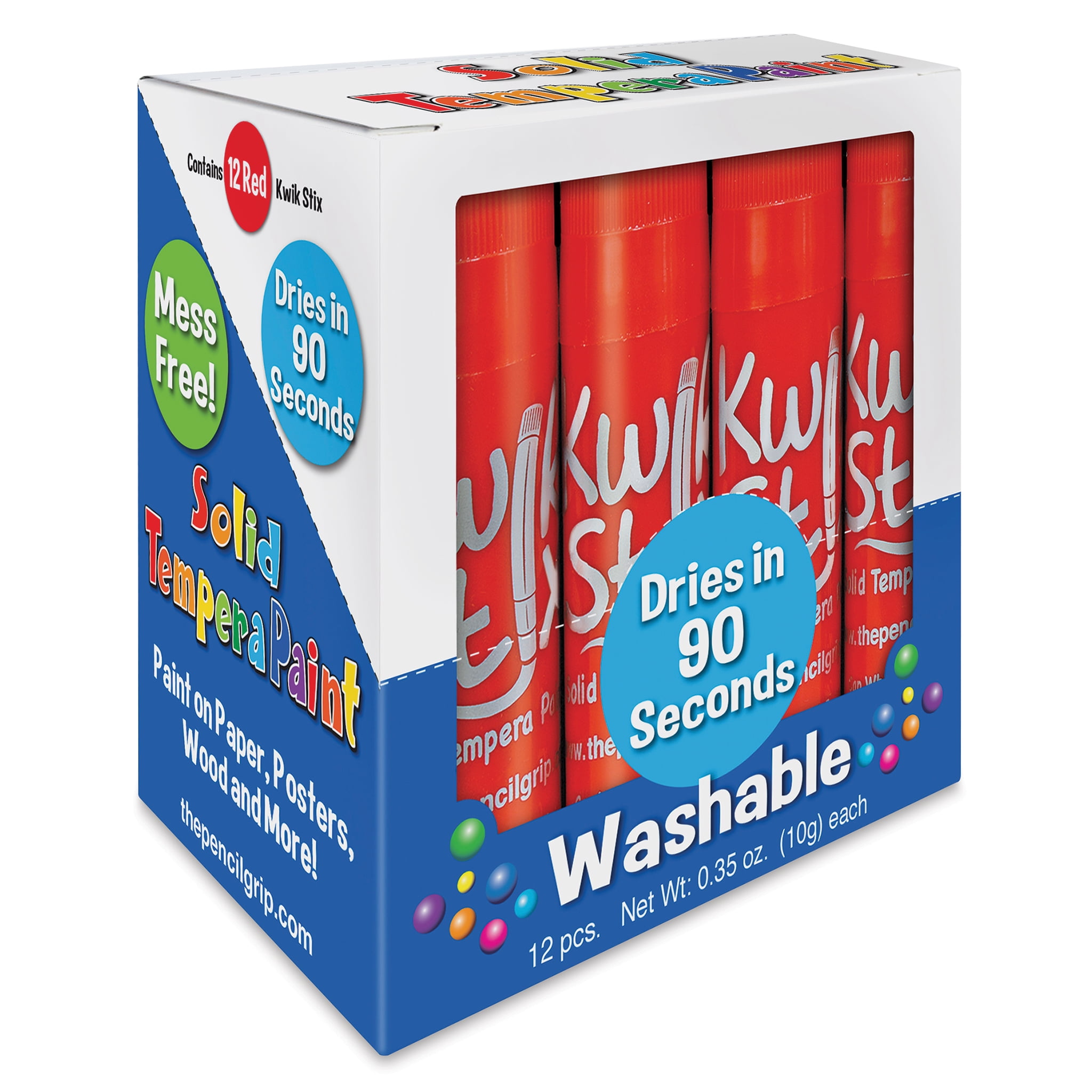 Kwik Stix Tempera Paint Sticks - Red, Set of 12 - Walmart.com
