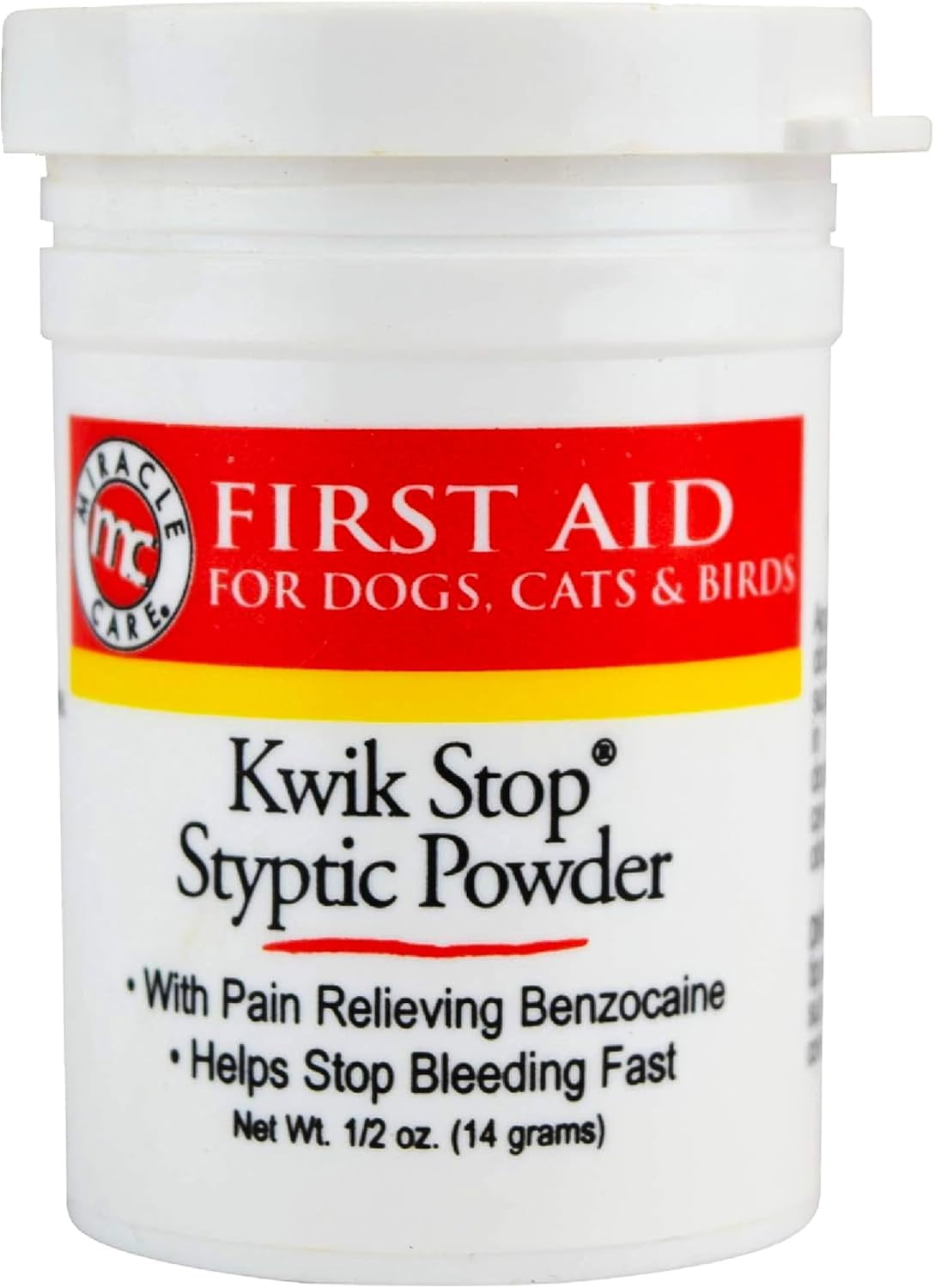 Miracle Care Kwik Stop Styptic Powder for Dogs, Cats and Birds, 0.5 oz ...