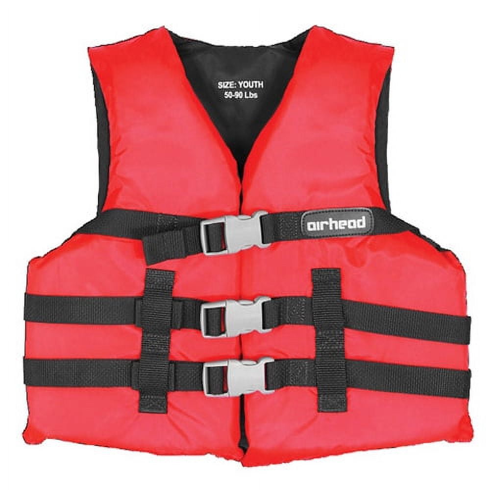 Kwik Tek 10002-03-A-RD Airhead Nylon Youth Pfd, Open Side, Red (10890 ...