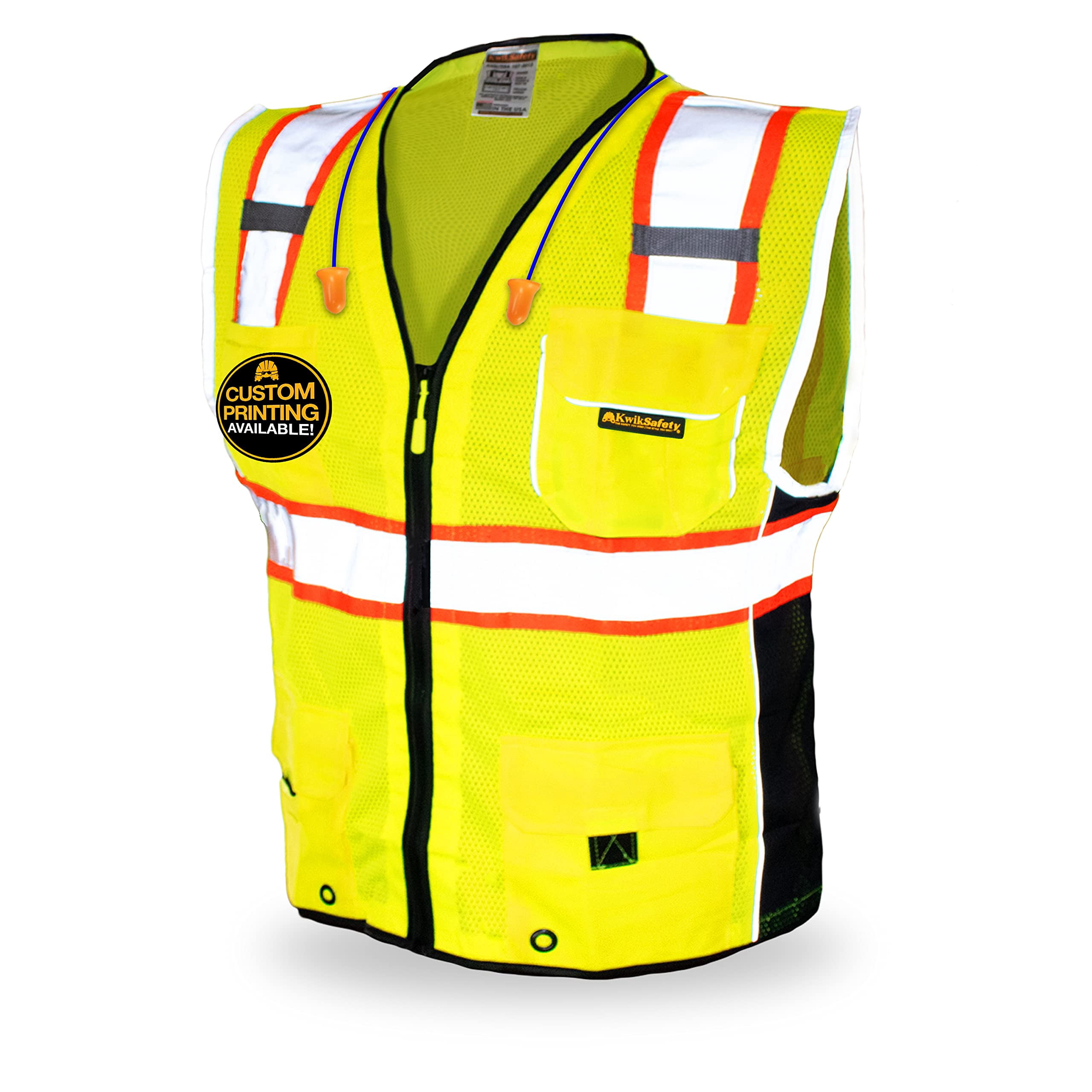 KwikSafety (Charlotte, NC) CLASSIC Safety Vest (JUMBO Pocket) Class 2 ...