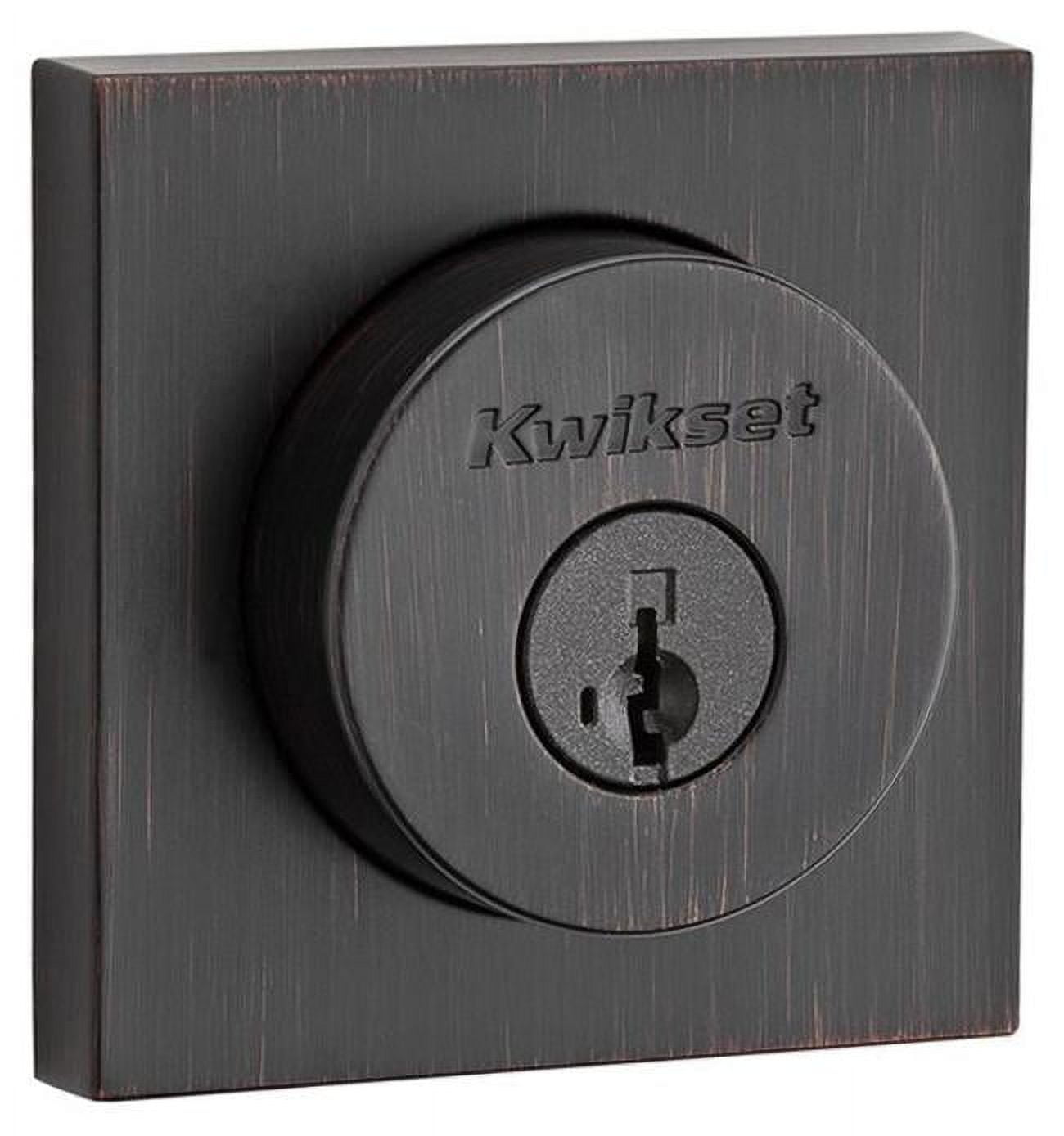 Kwikset 158Sqt-S.Strkp Halifax Square Rose Single Cylinder Deadbolt ...