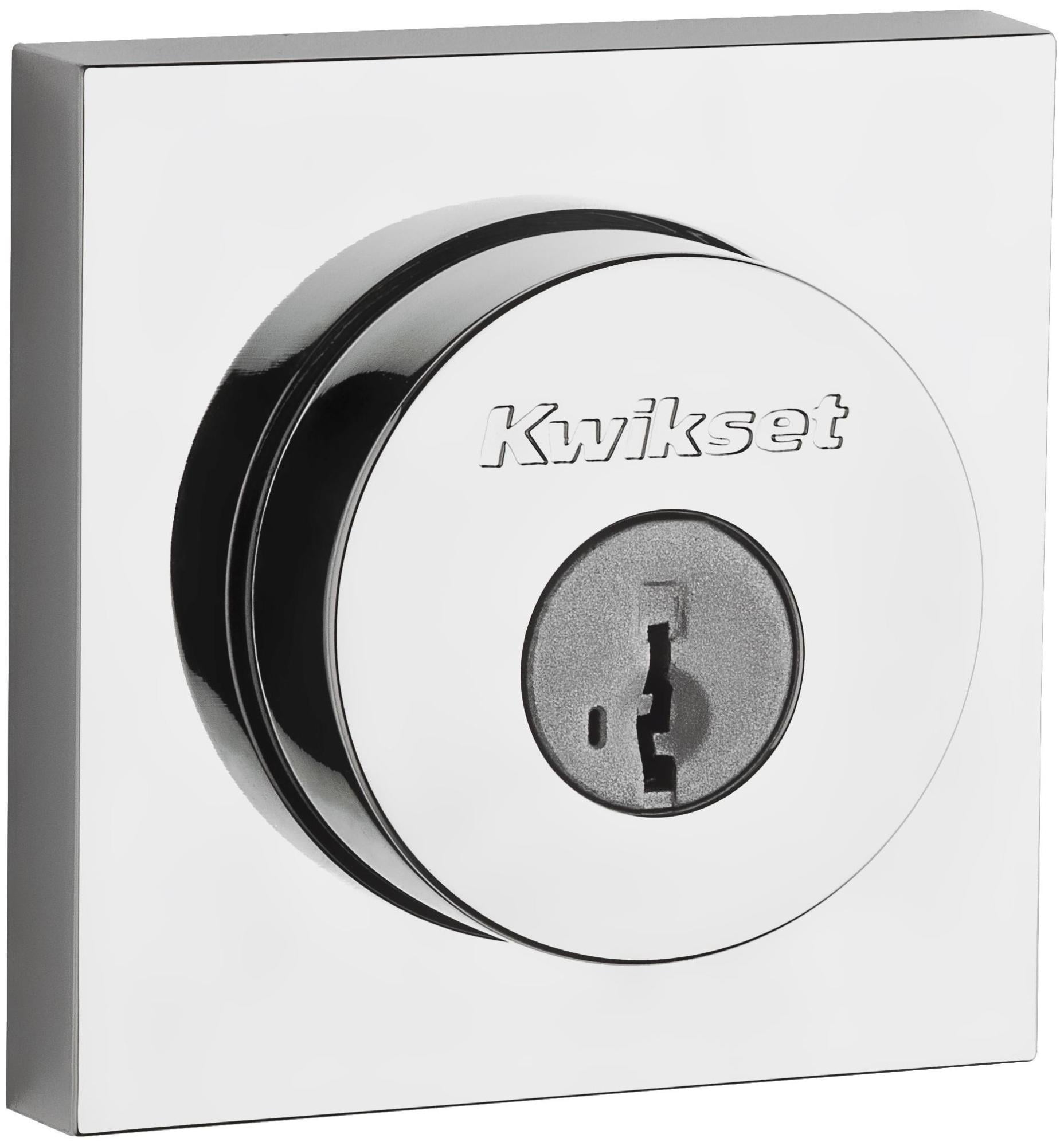 Kwikset 158Sqt-S.Strkp Halifax Square Rose Single Cylinder Deadbolt ...