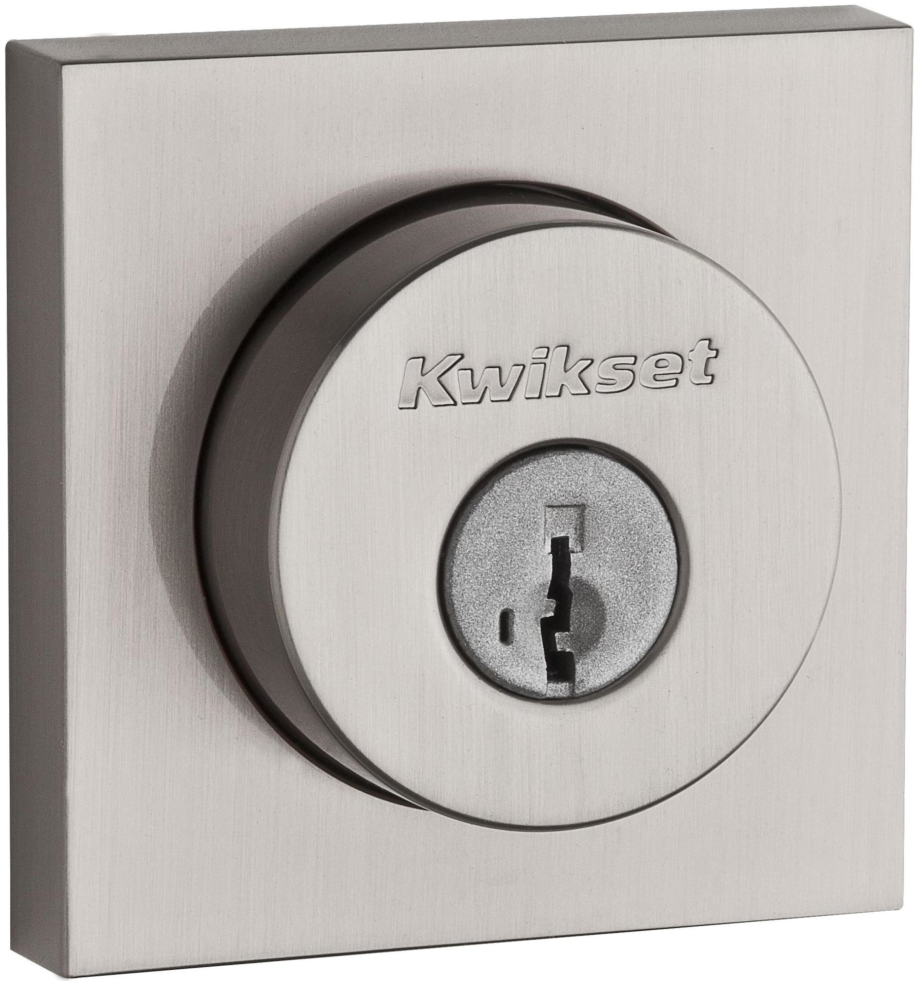 Kwikset 158Sqt-S.Strkp Halifax Square Rose Single Cylinder Deadbolt ...