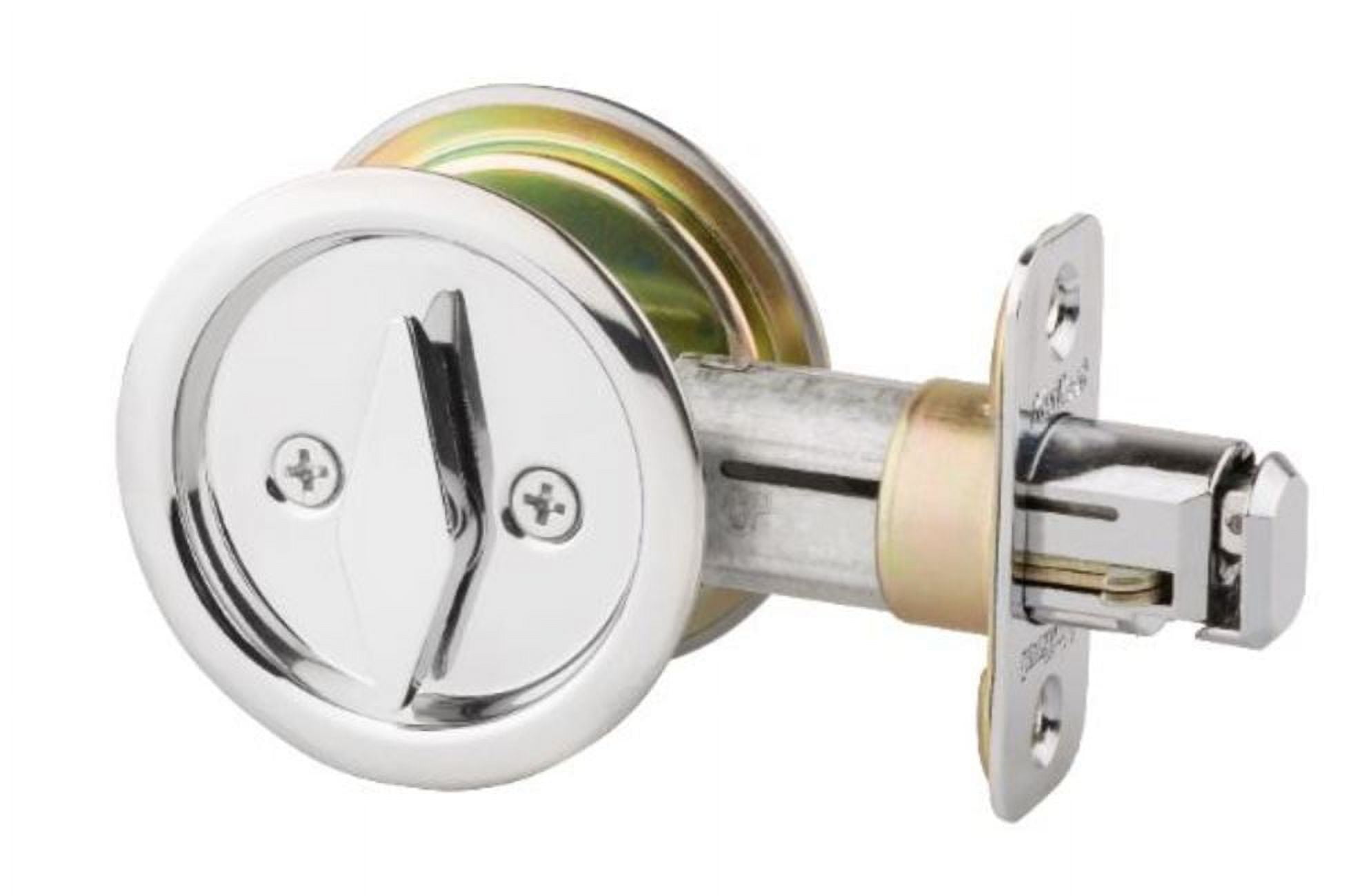 Kwikset 335-32 Round Privacy Pocket Door Lock Bright Stainless Steel ...