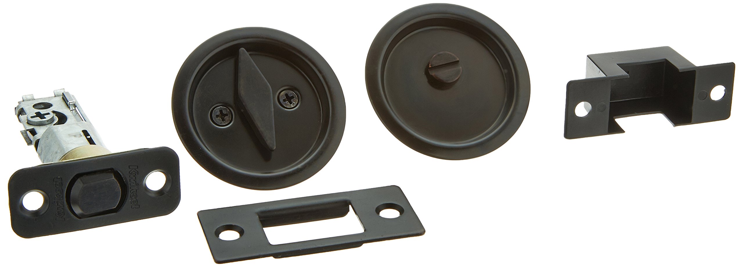 Kwikset 335 Round Bed/Bath Pocket Door Lock in Venetian Bronze ...