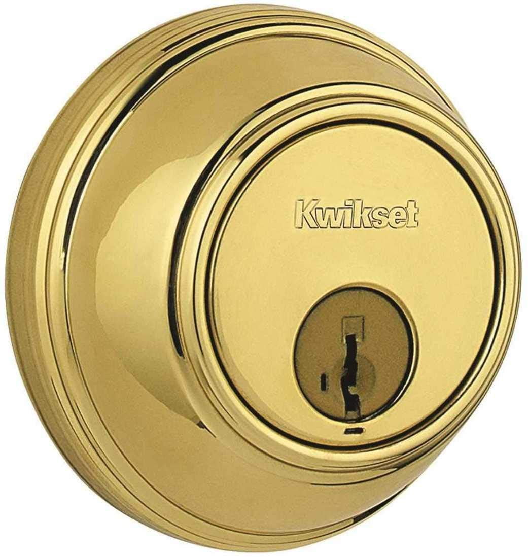 Kwikset 816-3S Key Control Deadbolt Smart Key Bright Brass Finish ...