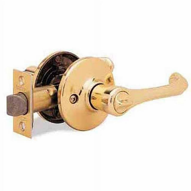 Kwikset 93001-880 Polished Brass Dorian Right Hand Lever Privacy Set ...