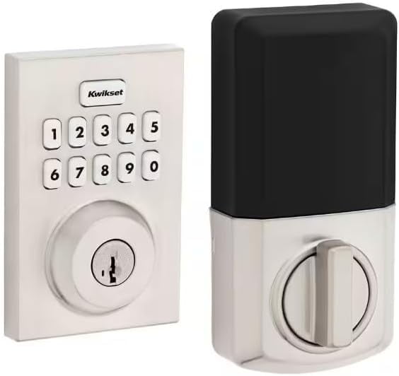 Kwikset - Powerbolt 250 - Satin Nickel Deadbolt with 10-Button Keypad ...