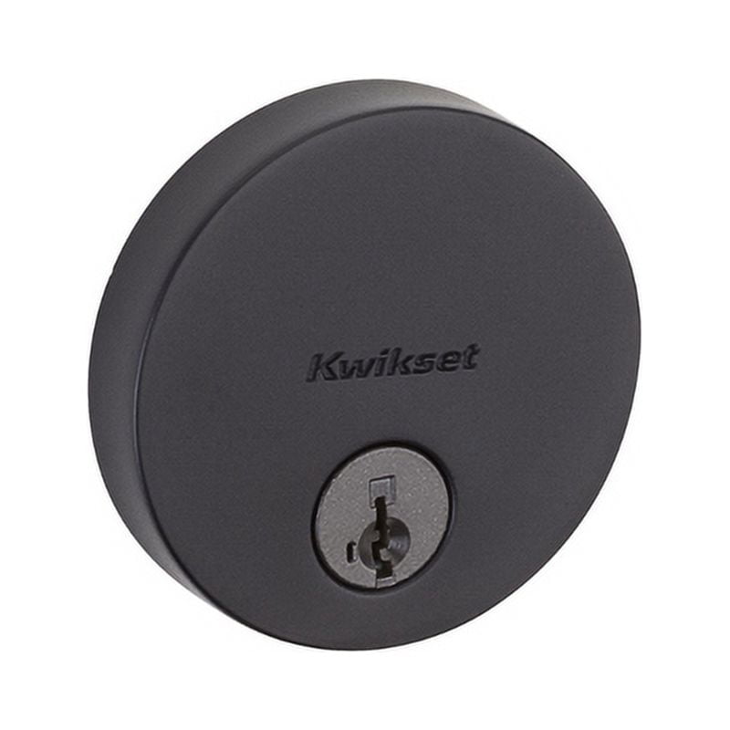 Kwikset Signature Series Uptown Iron Black Finish Round Single Cyli ...