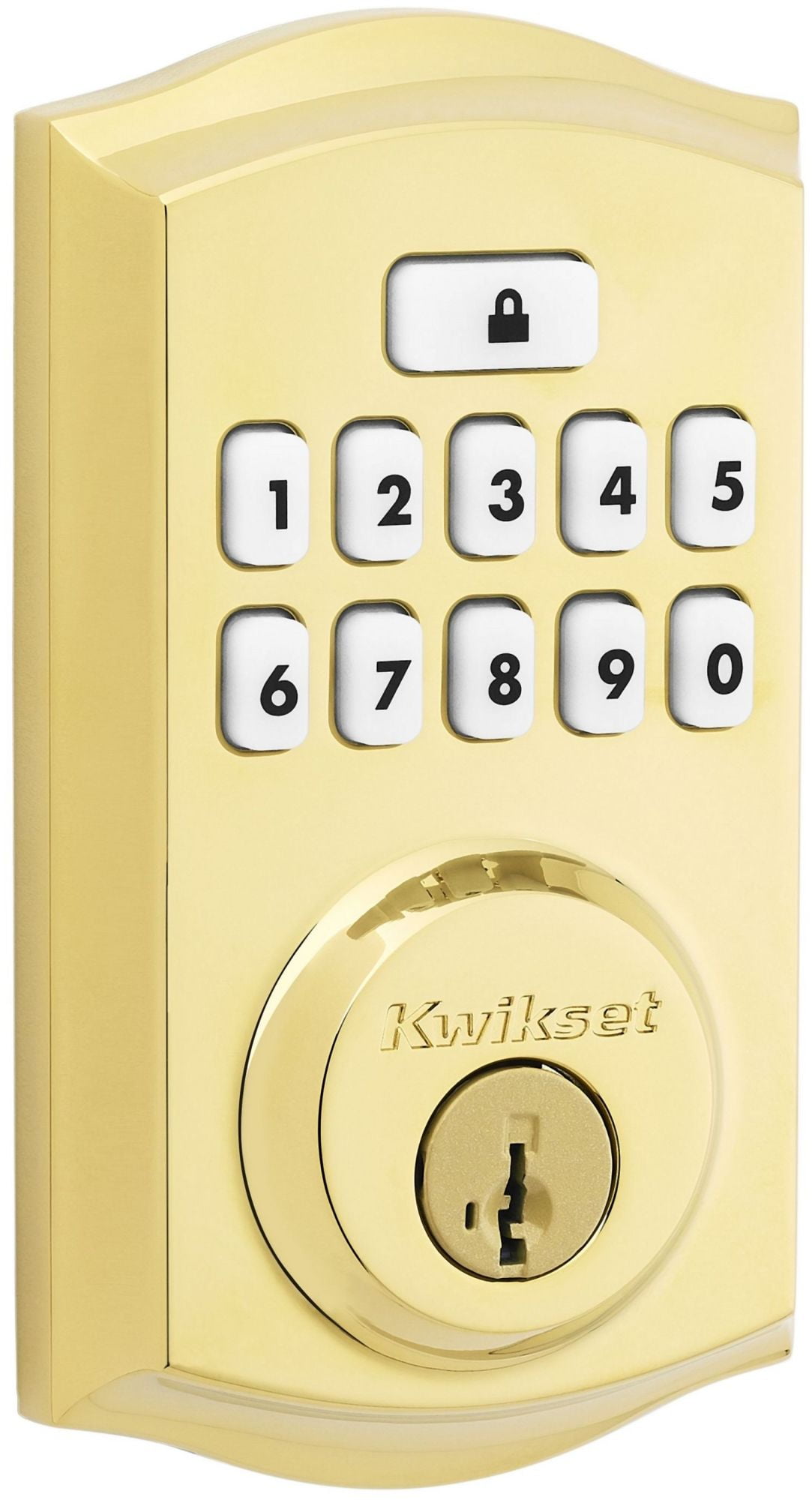 Kwikset SmartCode Polished Brass Metal Electronic Deadbolt with ...