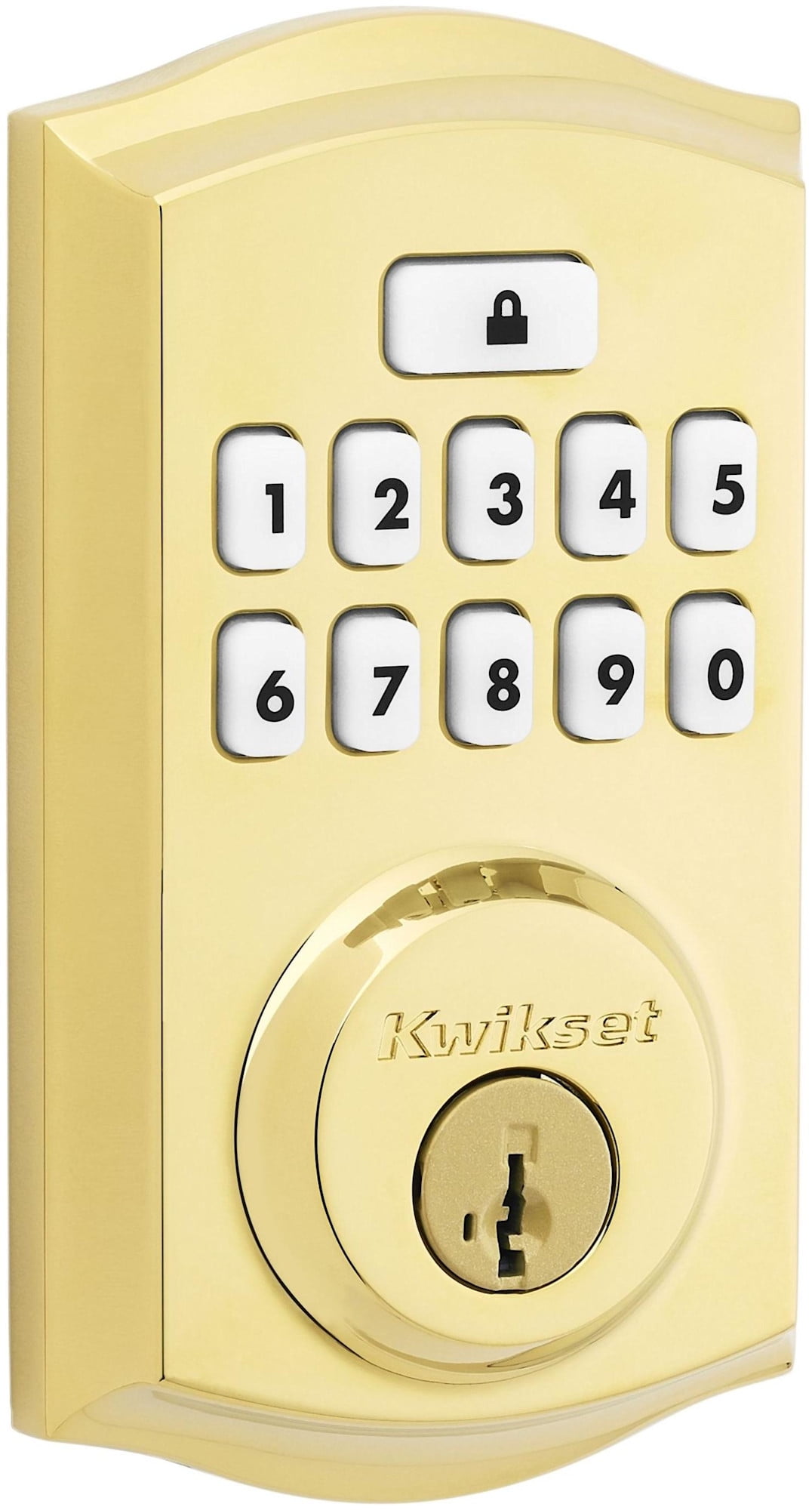 Kwikset SmartCode Polished Brass Metal Electronic Deadbolt with ...