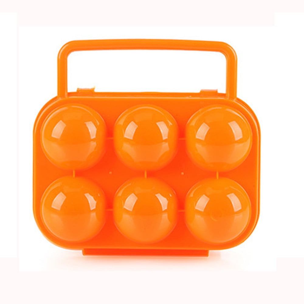 Kwlinmg Food Storage Bag Portable 6 Eggs Plastic Container Holder Folding Egg Storage Box Handle