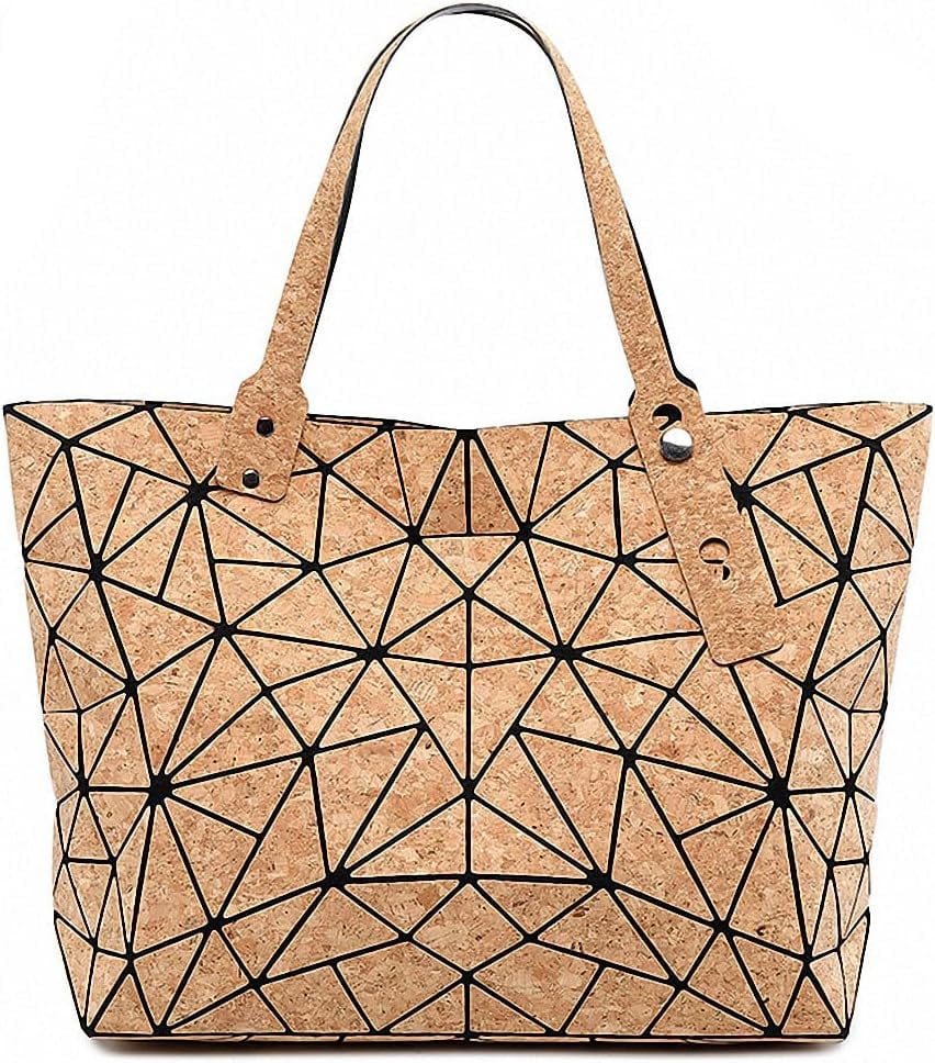 Kwuty Geometric Lattice Top-handle Handbag for Women Matte Tote Purse ...