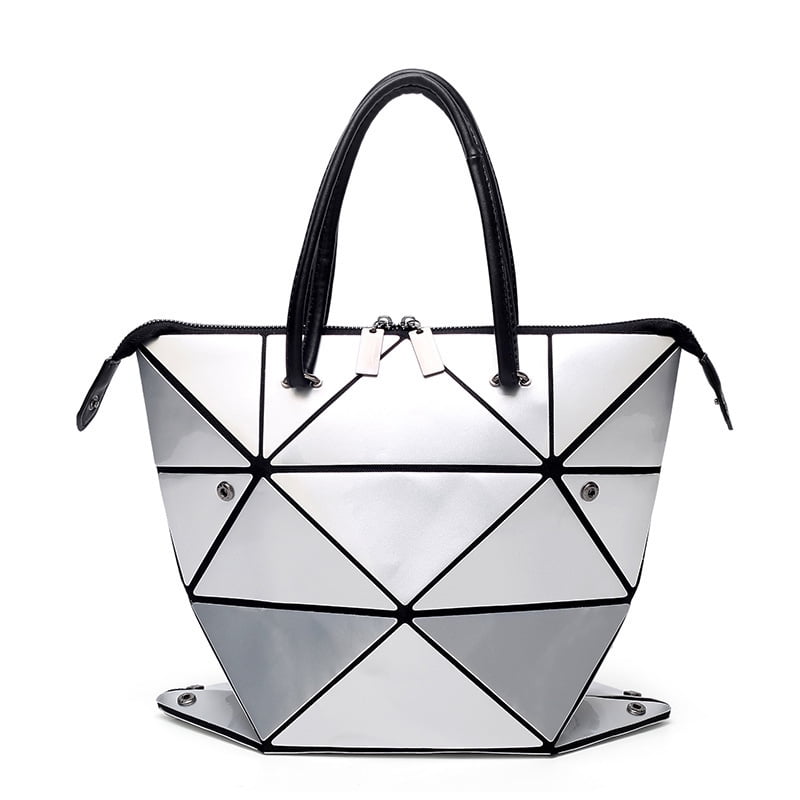 Kwuty Geometric Lattice Top-handle Handbag for Women Matte Tote Purse ...