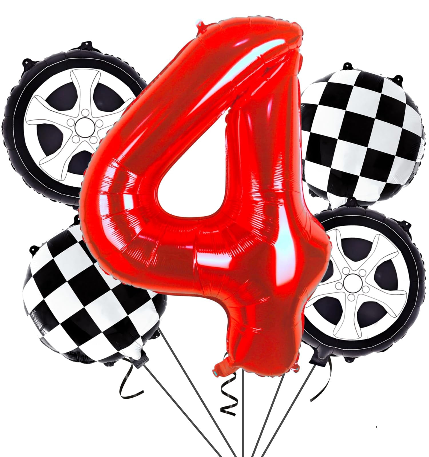 Kwuz Race Car Birthday SSF20 Balloons Boys 4th Birthday Decorations ...