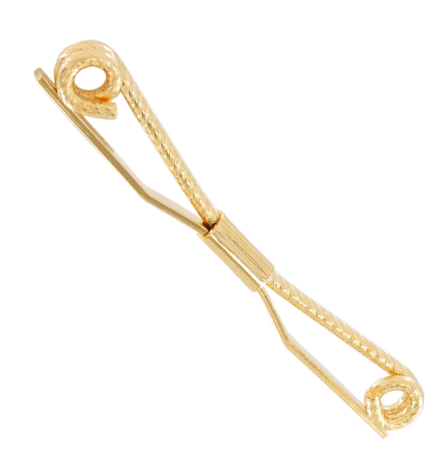 Ky & Co Gold Tone Twisted Rope Look Bent Wire Collar Bar Clip Mens ...